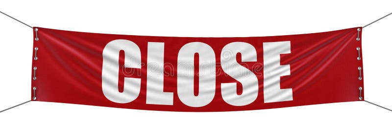 Close Banner (clipping Path Included) Stock Illustration - Illustration ...