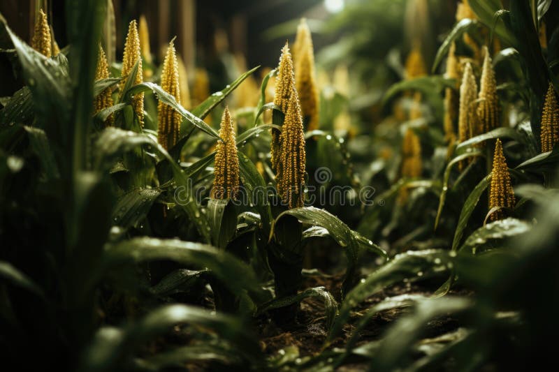 Close in a Beautiful Corn Front Ear of a Stock Illustration ...
