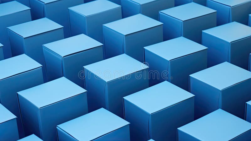 Close Blue Boxes Background Stock Illustration - Illustration of design ...