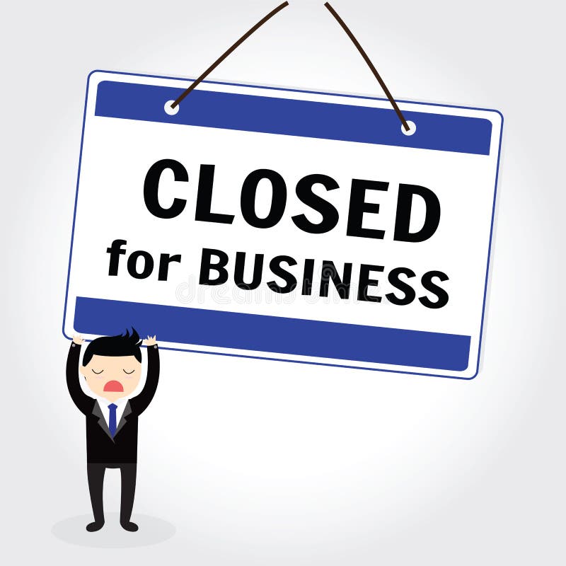 Close for business stock vector. Illustration of placard - 51122431
