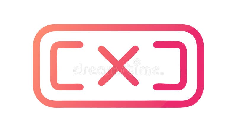 Close Button Icon with X in Brackets UI Element Red, Vector Design Generative AI Stock Vector ...