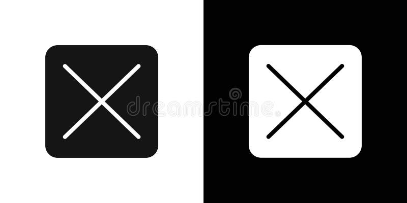 Close Button Icon Flat Vector Set Outline Stock Vector - Illustration ...