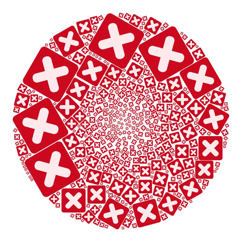 Close Button Icon Round Cluster Collage Stock Vector - Illustration of ...