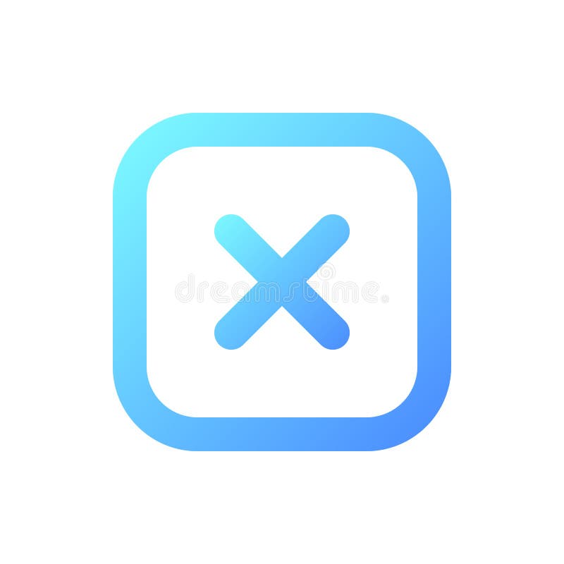 Close Button Pixel Perfect Gradient Linear Ui Icon Stock Vector