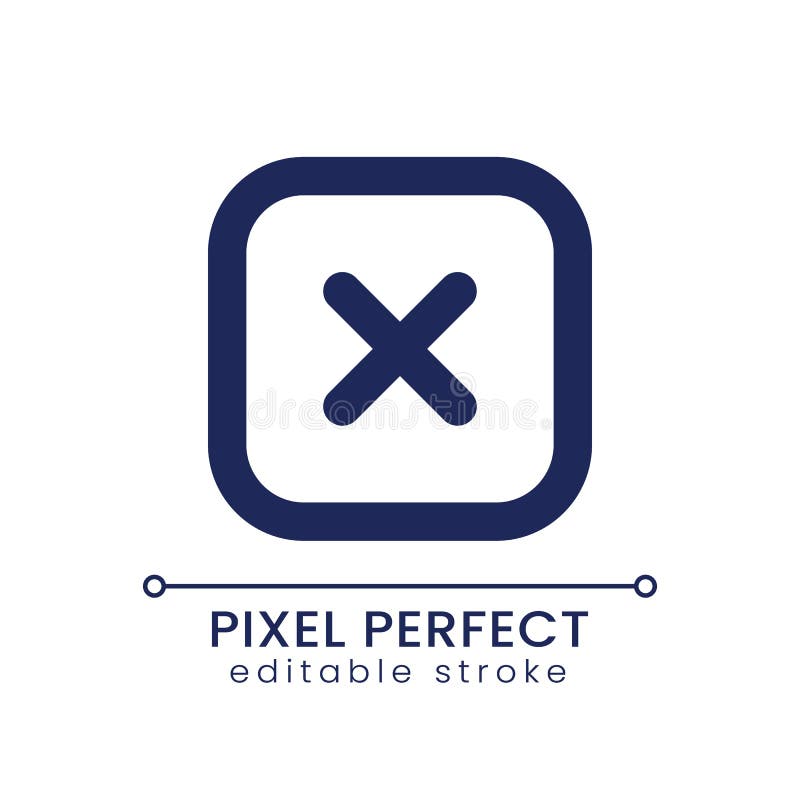 Close Button Pixel Perfect Linear Ui Icon Stock Vector Illustration