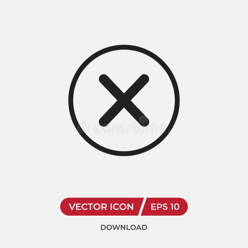 Close Button Vector Icon in Modern Design Style for Web Site and Mobile ...