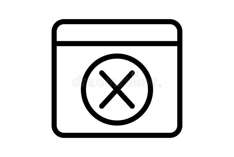 Close Calendar Line Icon Error App Symbol Black X Web Sign Stock ...
