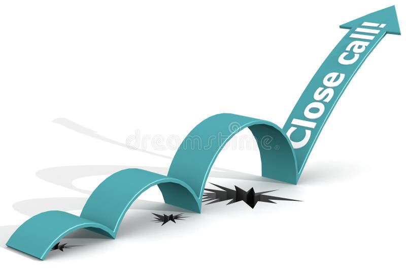 Close Call Word on Arrow Jump Over the Hole Stock Illustration ...