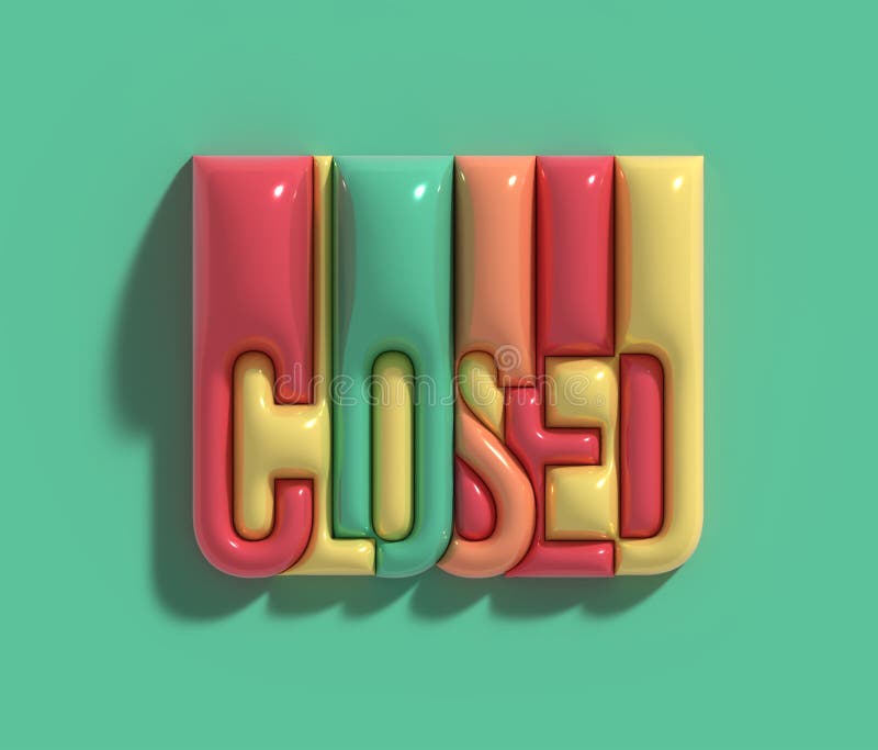 Close Calligraphic Banner 3d Lettering Font Design Stock Illustration ...