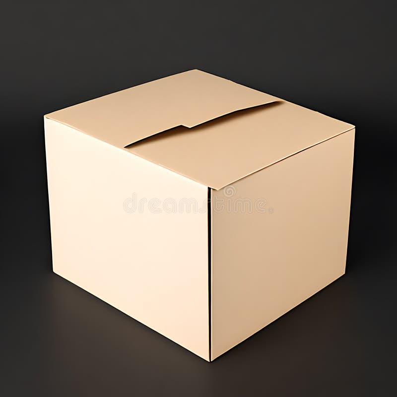 Close Cardboard Box Isolated Stock Illustration - Illustration of cube ...