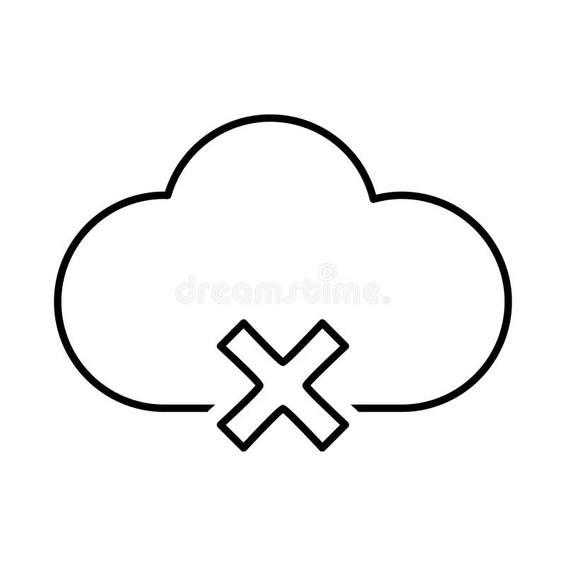 Close Cloud Icon stock illustration. Illustration of server - 255889512