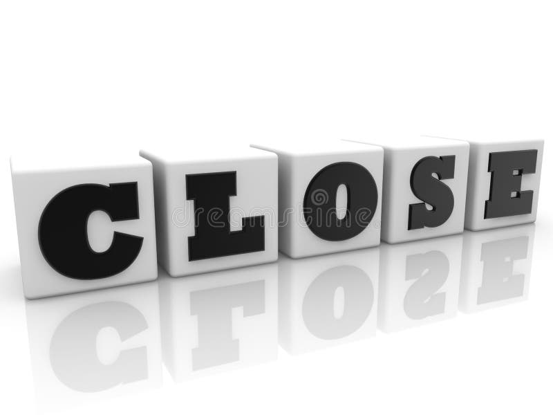 Close Concept on White Cubes Stock Illustration - Illustration of word ...