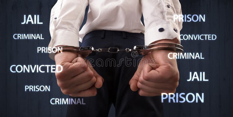 Close Convicted with Labels and Handcuffs Stock Image - Image of jail ...