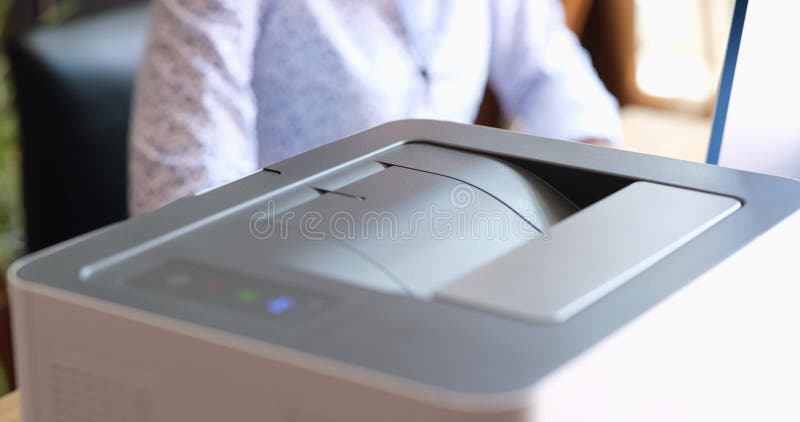 Close Copier or Copier at Work Closeup Stock Footage - Video of ...