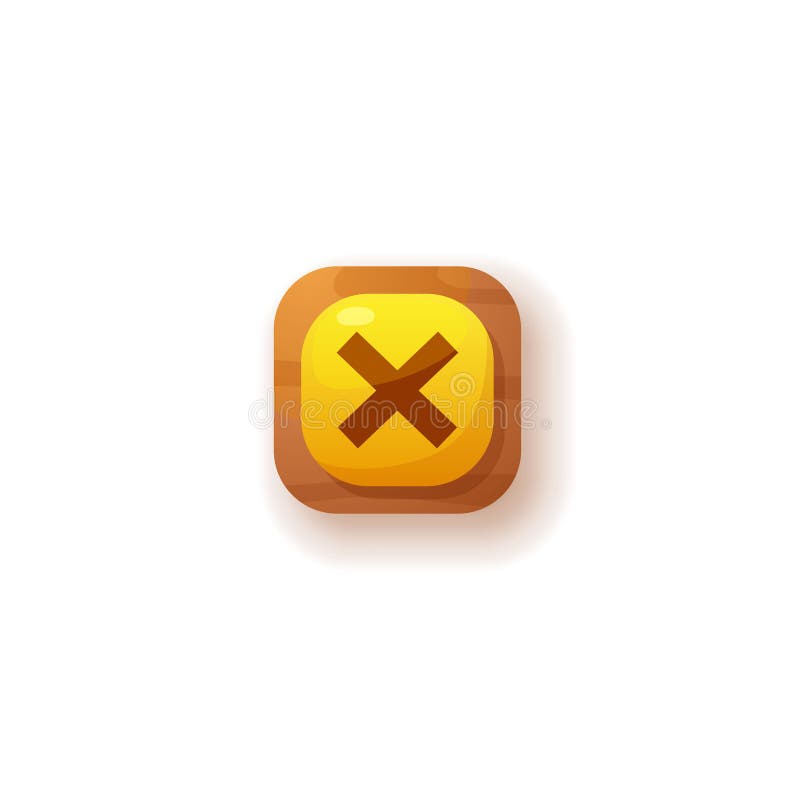 Close or Delete Action 3D Button for Game Ui Vector Illustration ...