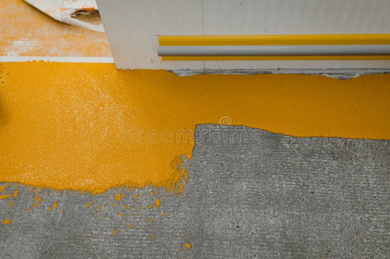 Close Up Details of the Floor Layer Covered with Resin and Epoxy Paint ...