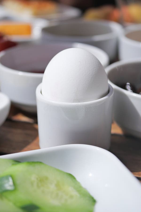 Close Egg in Cups for Morning Breakfast Stock Photo - Image of food ...