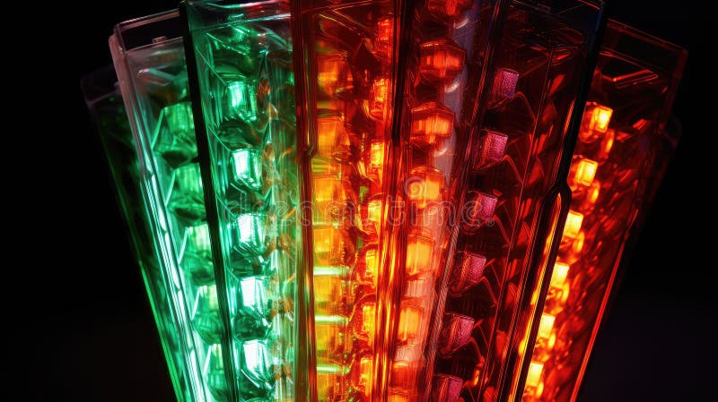 Close Electron of Traffic Light Tail Stock Illustration - Illustration ...