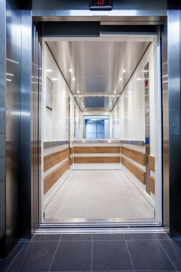 Close elevator in the hall stock image. Image of panel - 92404823