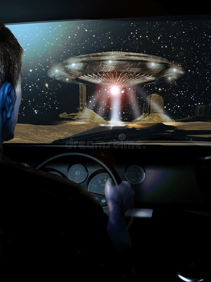 Close Encounter on the Road Stock Illustration - Illustration of ...