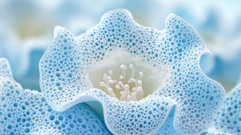 A Close Examination of Textured Blue Fabric with Complex Patterns and ...