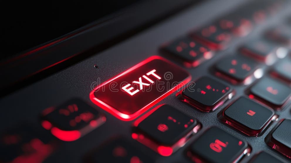 Close, Exit, Escape, Restore and Red Button on Computer Keyboard Stock ...