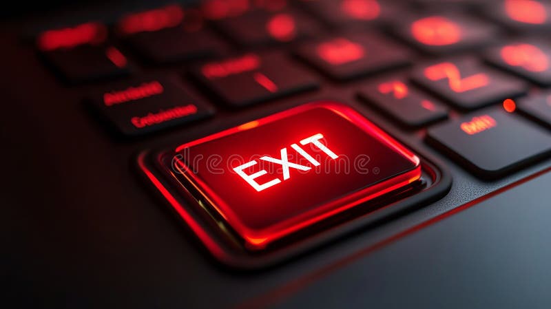 Close, Exit, Escape, Restore and Red Button on Computer Keyboard Stock ...