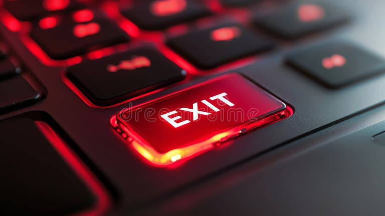 Close, Exit, Escape, Restore and Red Button on Computer Keyboard Stock ...