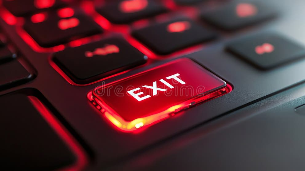 Close, Exit, Escape, Restore and Red Button on Computer Keyboard Stock ...