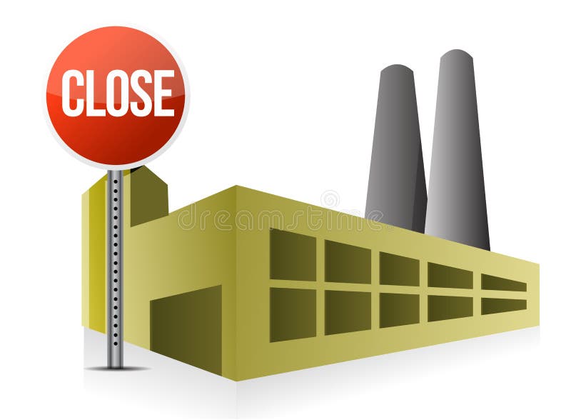 Closed Factory With Workers Losing Their Job, Recession Consequence ...