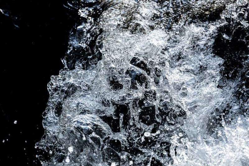 Close Focus on Fast Moving Water in River with Stopped Motion Technique ...