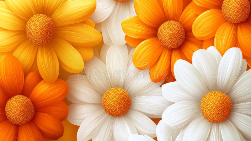 In Close Formation, a Diverse Array of Brightly Colored Flowers Blooms ...