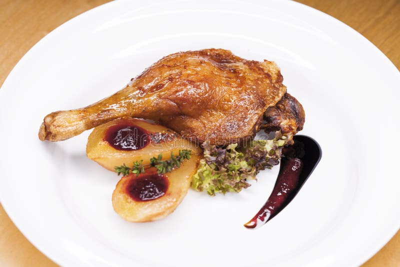 Close fried duck leg stock photo. Image of crunchy, fried - 175915926