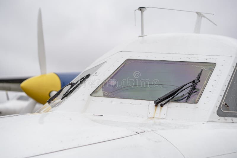 White jet plane cockpit stock image. Image of large - 260104917