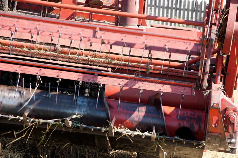 Close Front View of Harvesting Combine Stock Photo - Image of ...