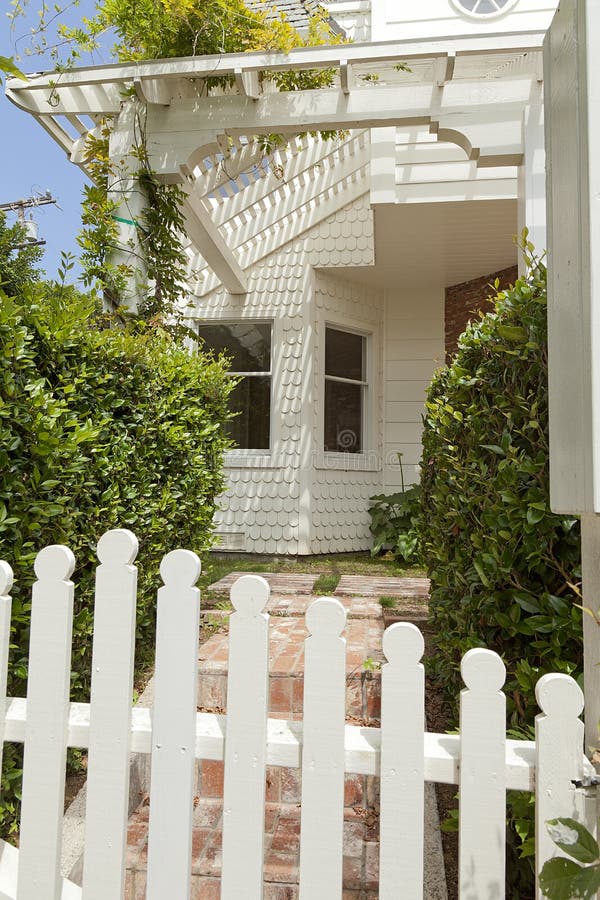 Open Gate with Path Leading To Front Door Stock Image - Image of ...