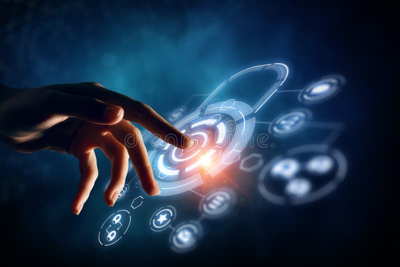 New Media Technologies in Use. Mixed Media Stock Image - Image of ...