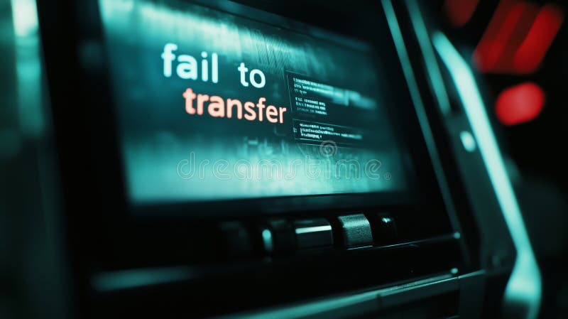 Close-up View of an Error Screen Displaying Fail To Transfer, Capturing ...