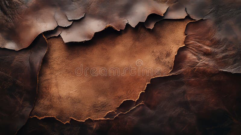 A Close Inspection of Torn Leather with a Circular Hole, Revealing the ...