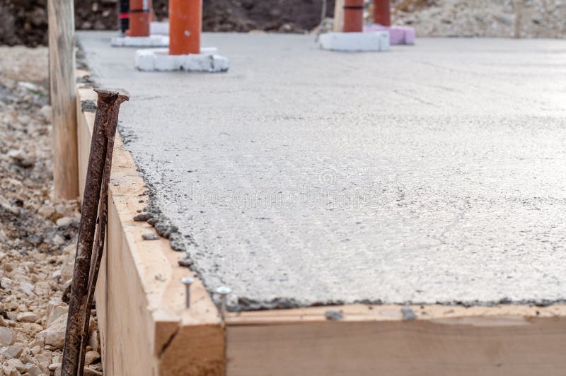 Close-ip of a Concrete Slab at a German Construction Site Stock Image ...