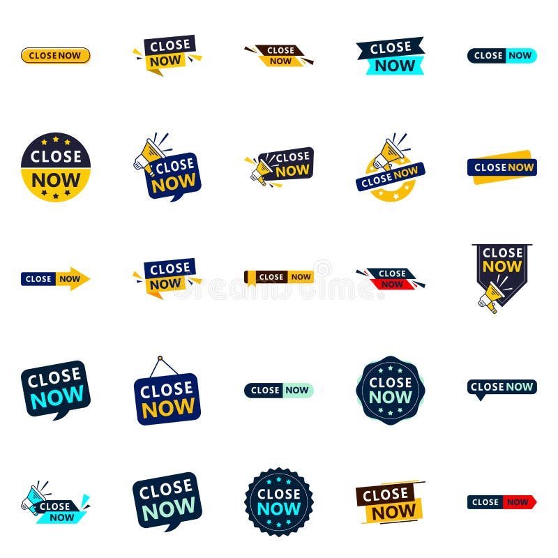 Close before Its Too Late Text Banners Pack of 25 Stock Vector ...