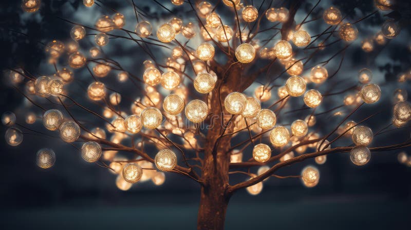 Close light bulb tree stock illustration. Illustration of innovation ...