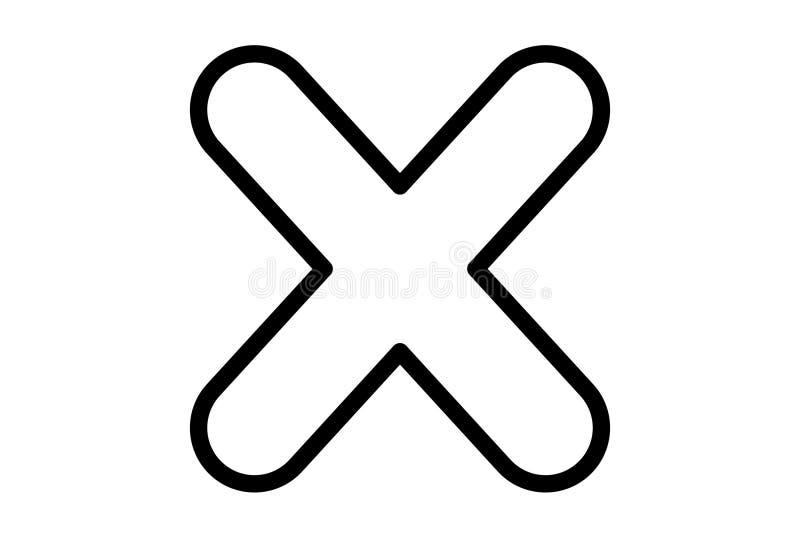 Close 10 Line Icon Error App Symbol Black X Web Sign Stock Illustration ...