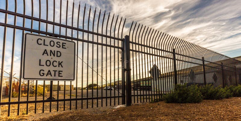 Close and Lock Gate stock photo. Image of drive, secure - 85499478