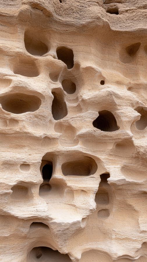A Close Look at a Sandstone Wall Showcases Its Unique Texture and ...