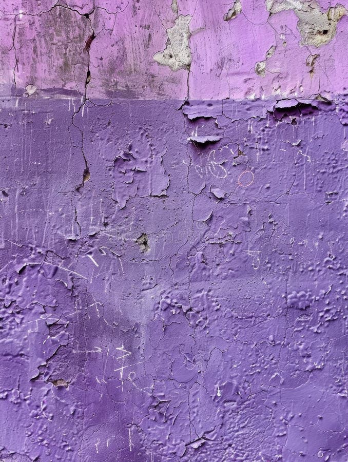 A Close Look at a Wall with Faded Purple Paint, Where Time Has Left Its ...