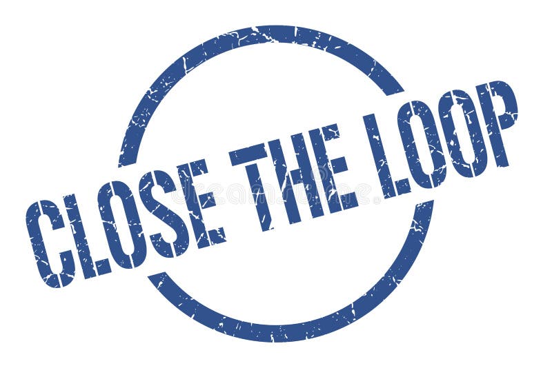 Close the loop stamp stock vector. Illustration of blue - 136960265