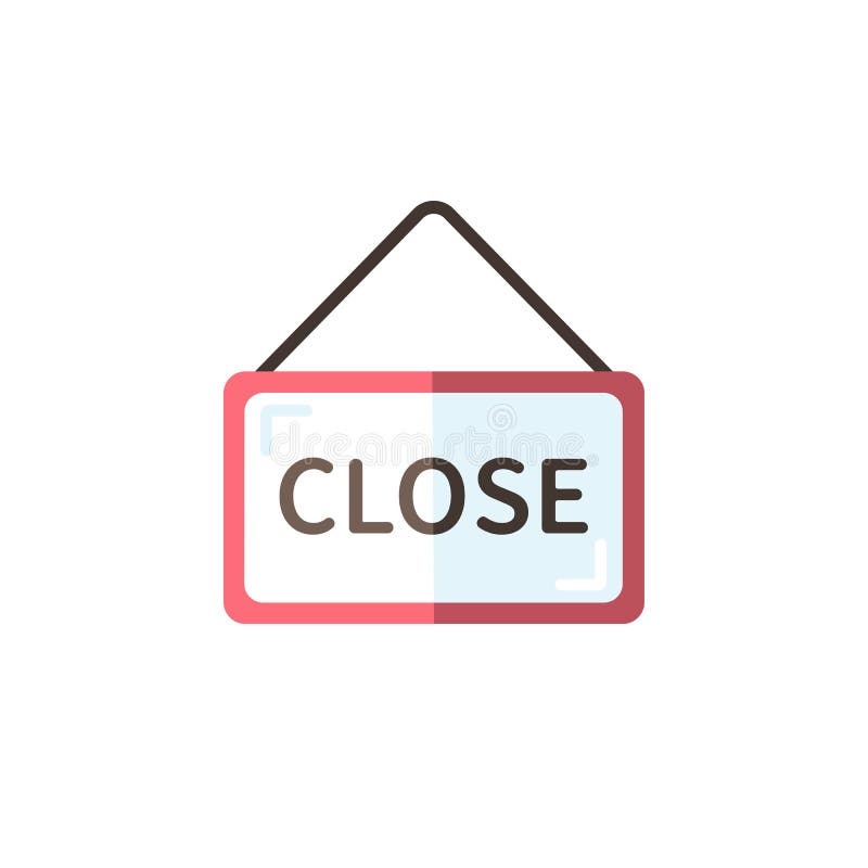 Close Notice. Label with Text. Flat Color Icon. Commerce Vector ...