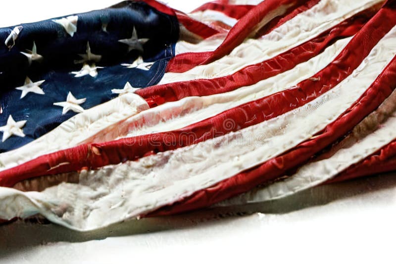 Close Old and Worn American Flag at 21-9-2024 Stock Illustration ...