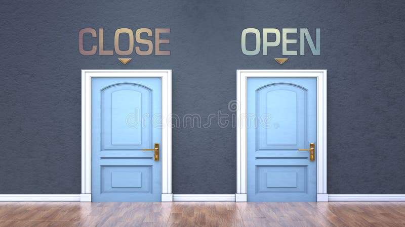 Opposite Close and Open Illustration Stock Vector - Illustration of ...